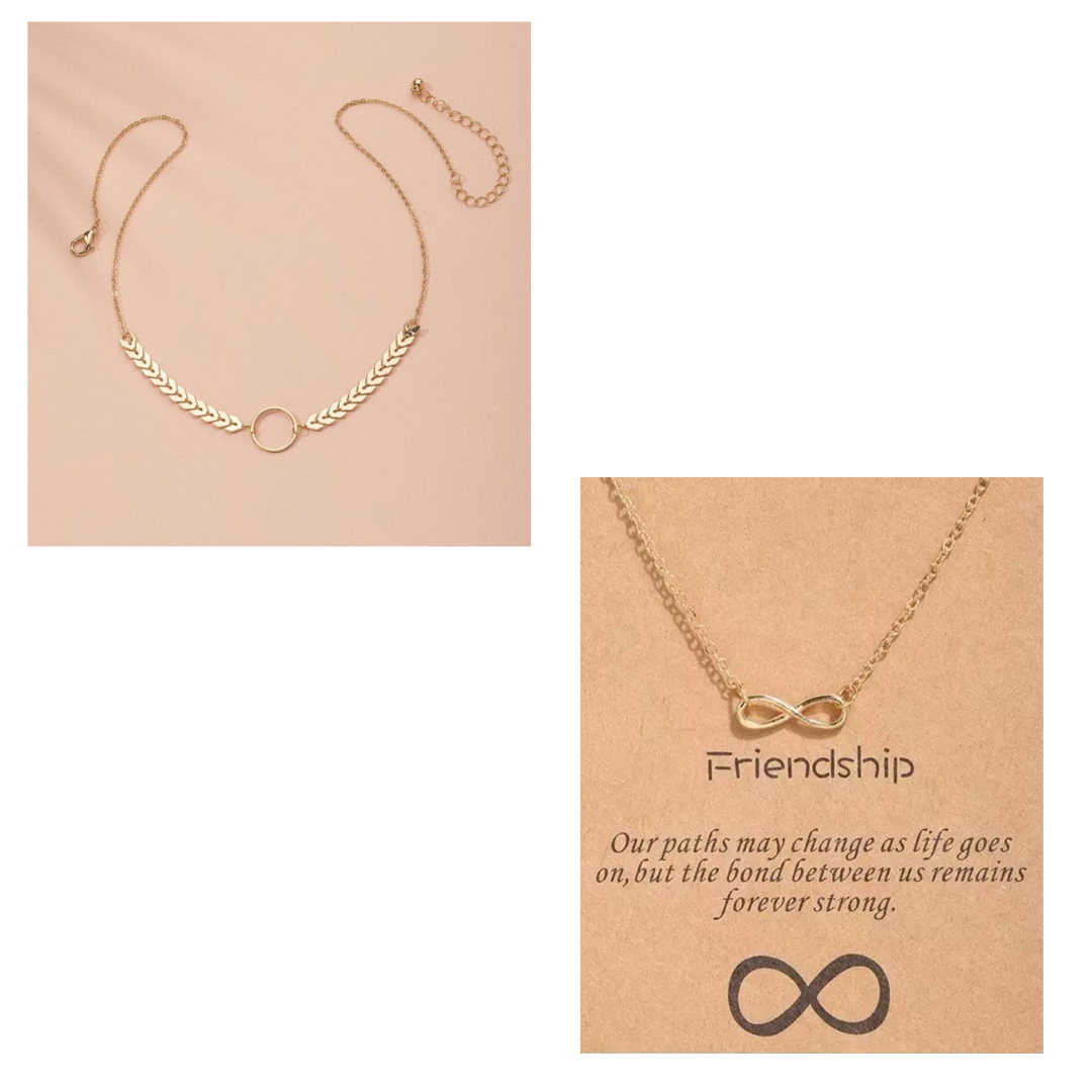 Affordable Golden Arrow Chain & Golden Infinity Necklace Combo– Oralia ...