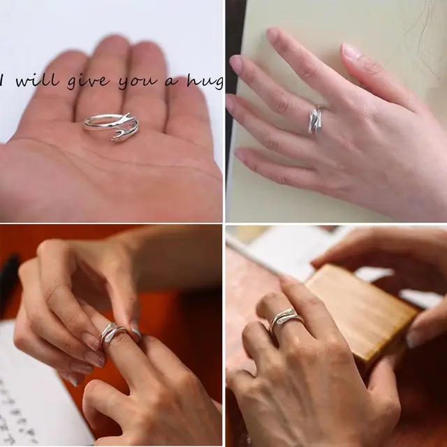 Adjustable Silver Hug Ring Combo– Oralia India