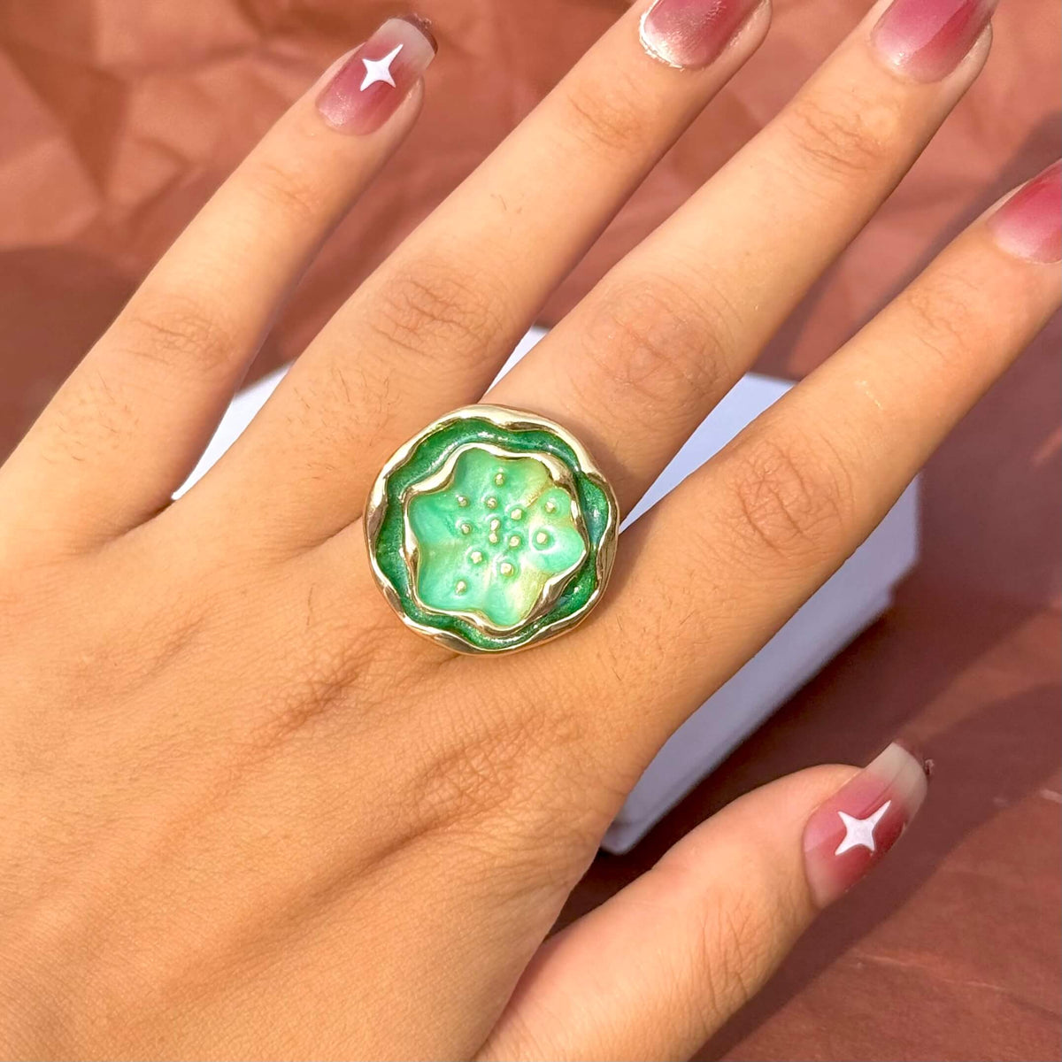 Buy Enamel Stone Studded Ring - At Best Price– Oralia India