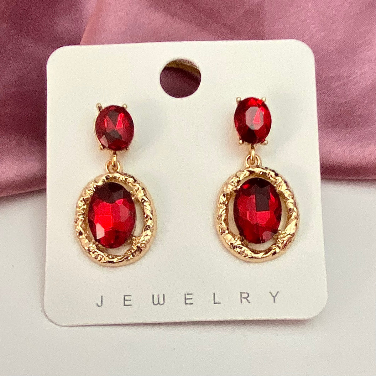 Oralia Red Stone Drop Earrings– Oralia India