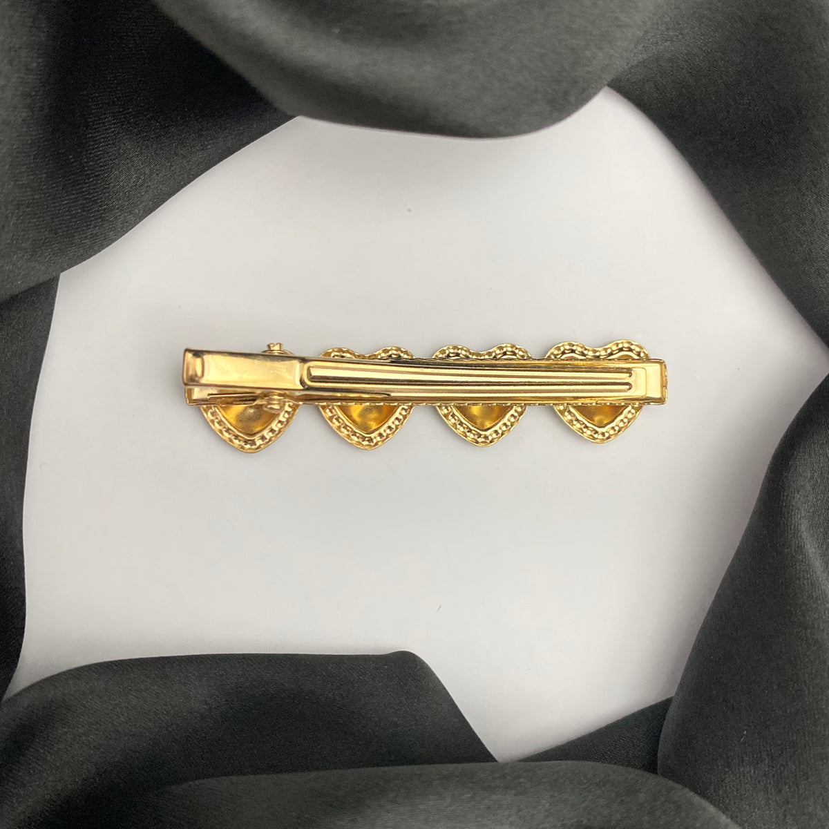 Purple And Cream Heart Hair Clip– Oralia India