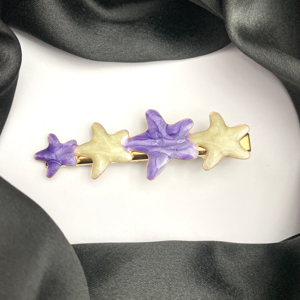 Purple Cream Star Hair Clip– Oralia India