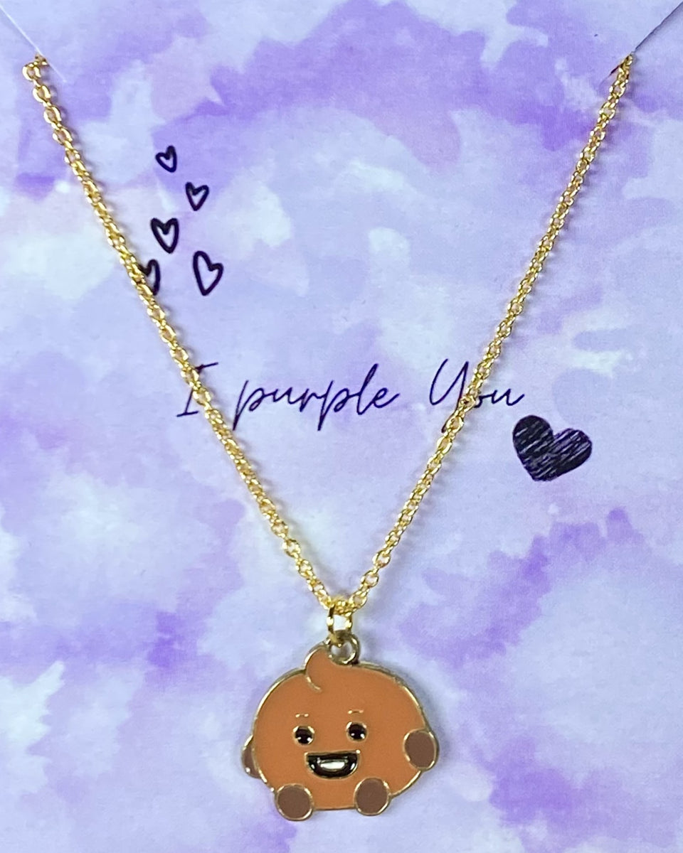 Cute Shooky BTS Character Necklace 2 (Golden)– Oralia India
