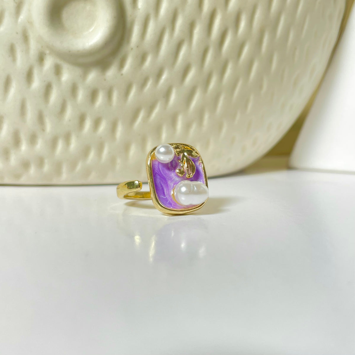 Buy Enamel Stone Studded Ring - At Best Price– Oralia India