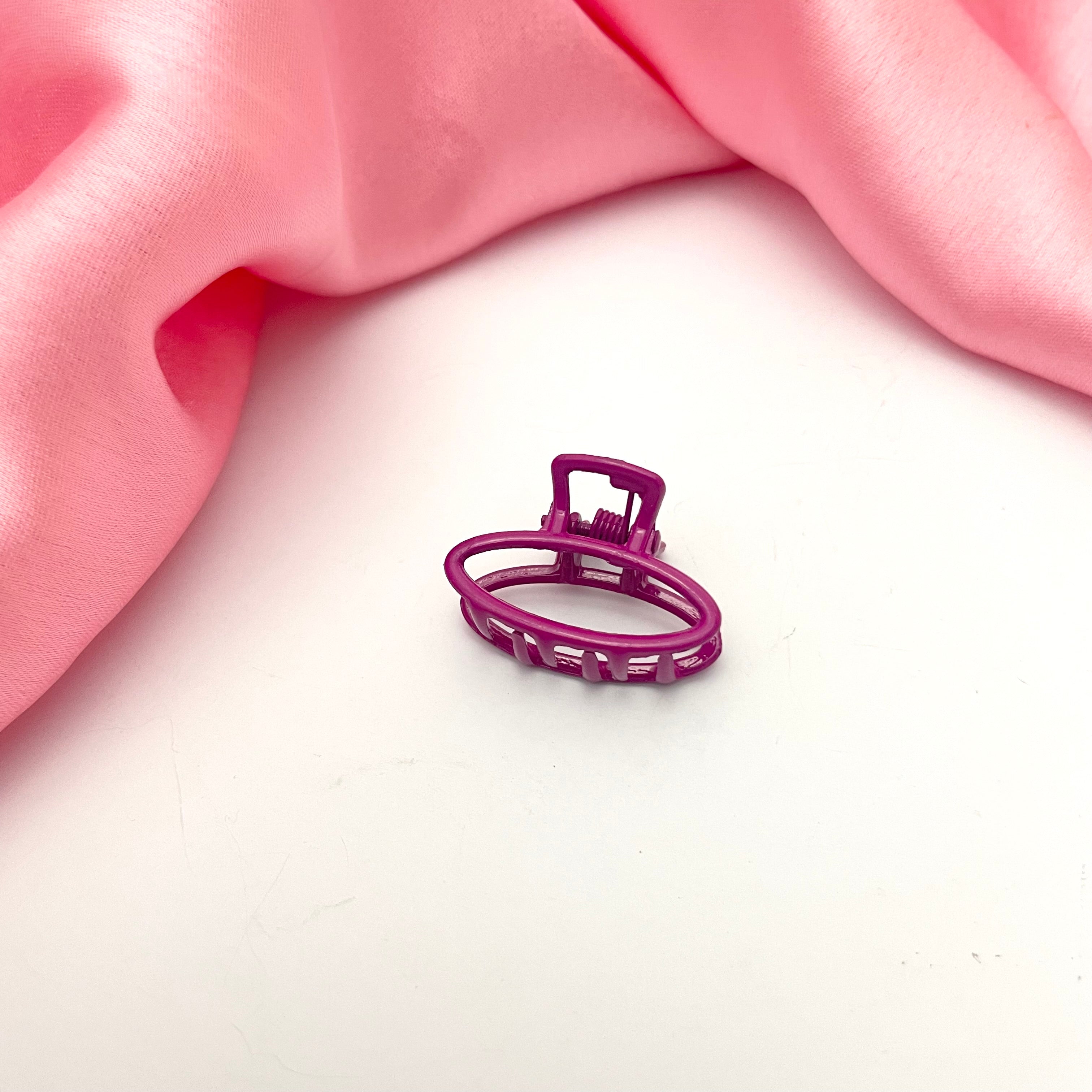 Oralia Purple Colour Oval Shaped Metal Mini Hair Clutcher– Oralia India
