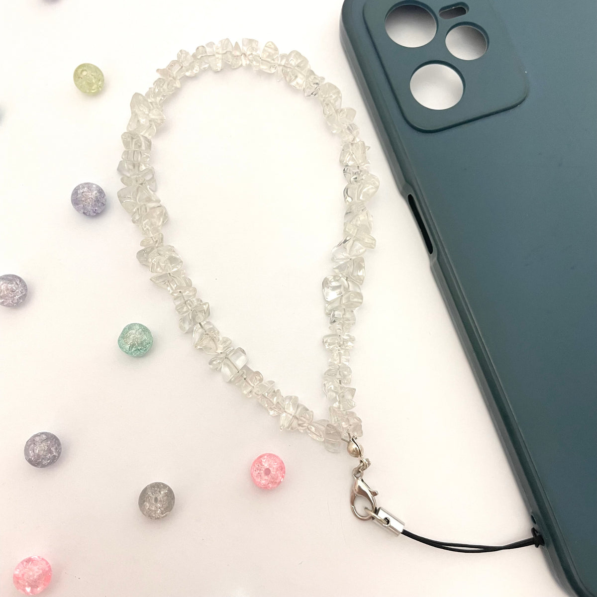 Oralia Cute Y2K Transparent Uncut Stone Phone Charm Strap– Oralia India